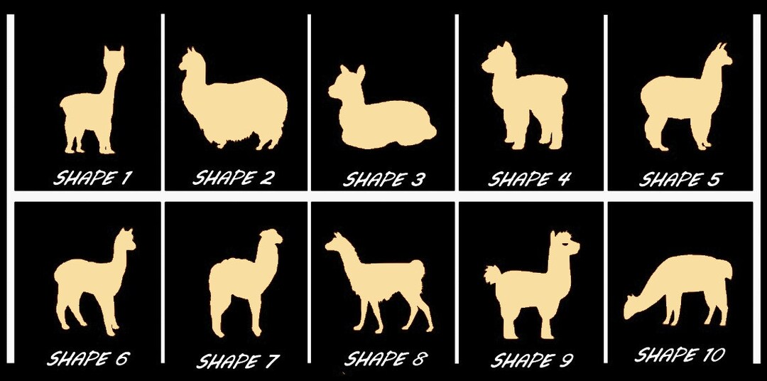 Smooth Laser Cut Alpaca Shape Set 1 - Unfinished Cutout - Many Sizes ...