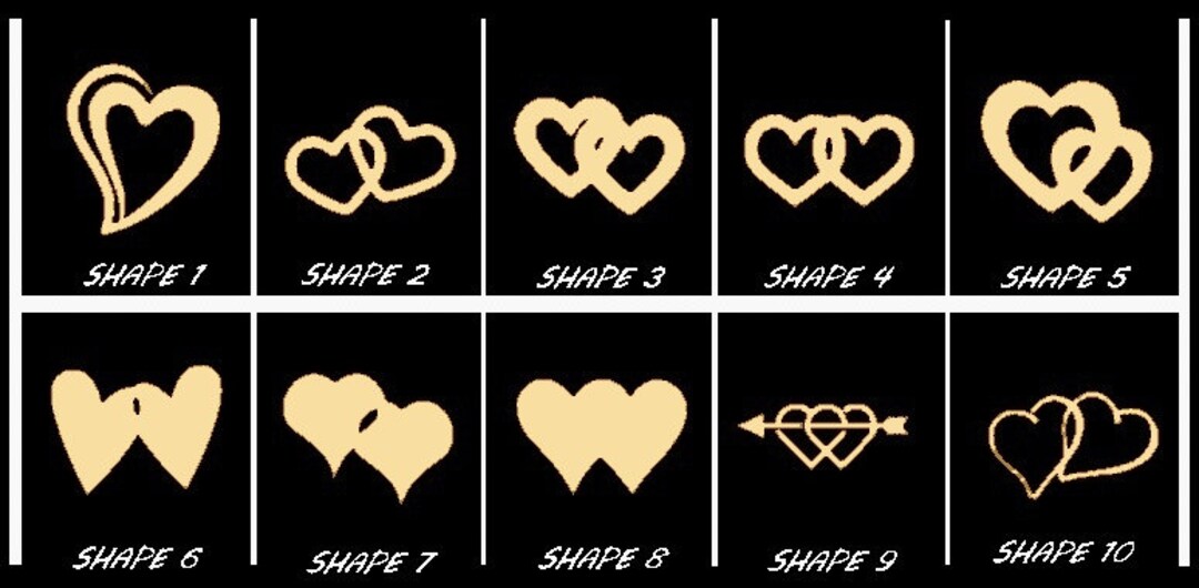 Smooth Laser Cut Linked Hearts Shape Set 1 - Unfinished Cutout - Many ...