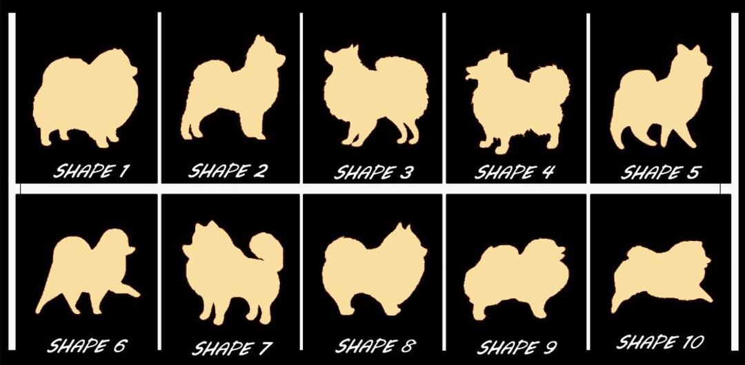 Smooth Laser Cut Pomeranian Dog Shape Set 1 - Unfinished Cutout - Many ...