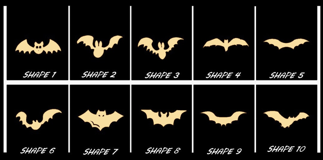 Smooth Laser Cut Bat Shape Set 10 - Unfinished Cutout - Many Sizes ...