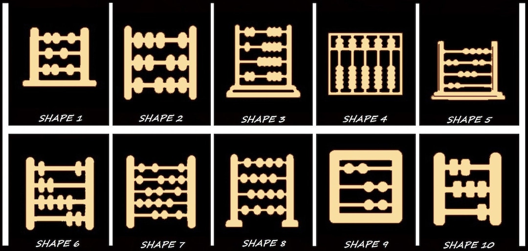 Smooth Laser Cut Abacus Shape Set 1 - Unfinished Cutout - Many Sizes ...