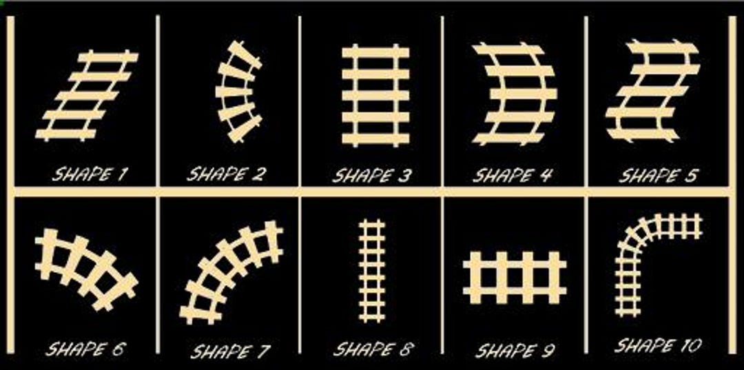 Smooth Laser Cut Railroad Tracks Shape Set 1 - Unfinished Cutout - Many ...
