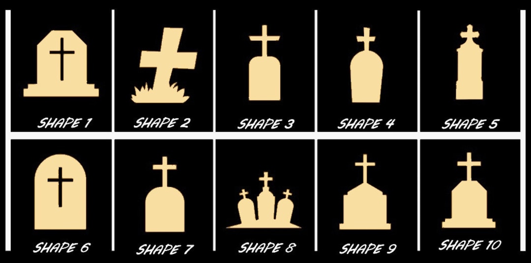 Smooth Laser Cut Tombstone Shape Set 2 - Unfinished Cutout - Many Sizes ...