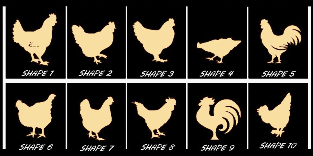Smooth Laser Cut Chicken Shape Set 1 - Unfinished Cutout - Many Sizes ...