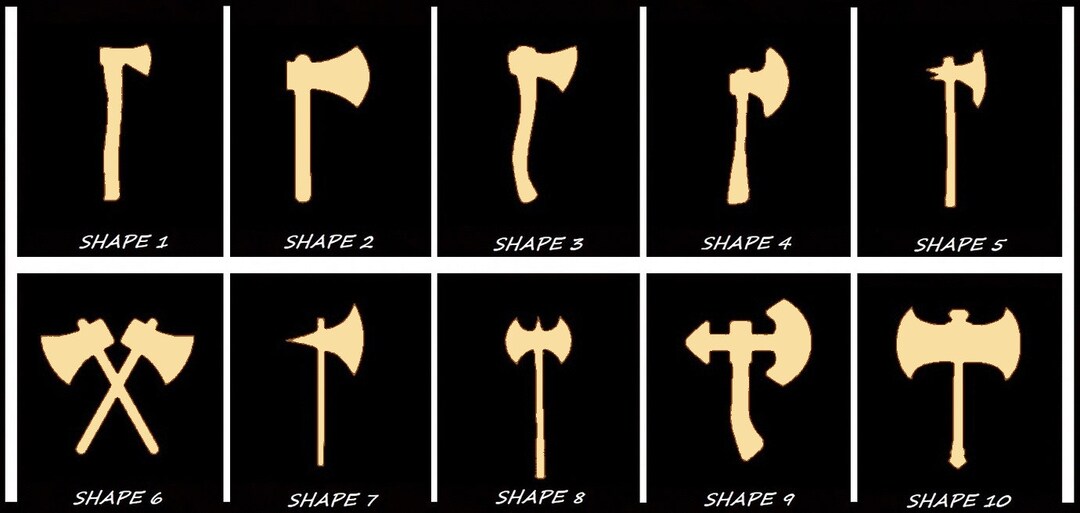10 Axe Shapes SVG Design File Laser Cricut Silhouette Wood Vinyl ...