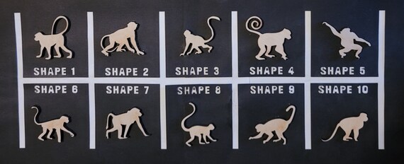 Smooth Laser Cut Monkey Shape Unfinished Cutout Multiple - Etsy