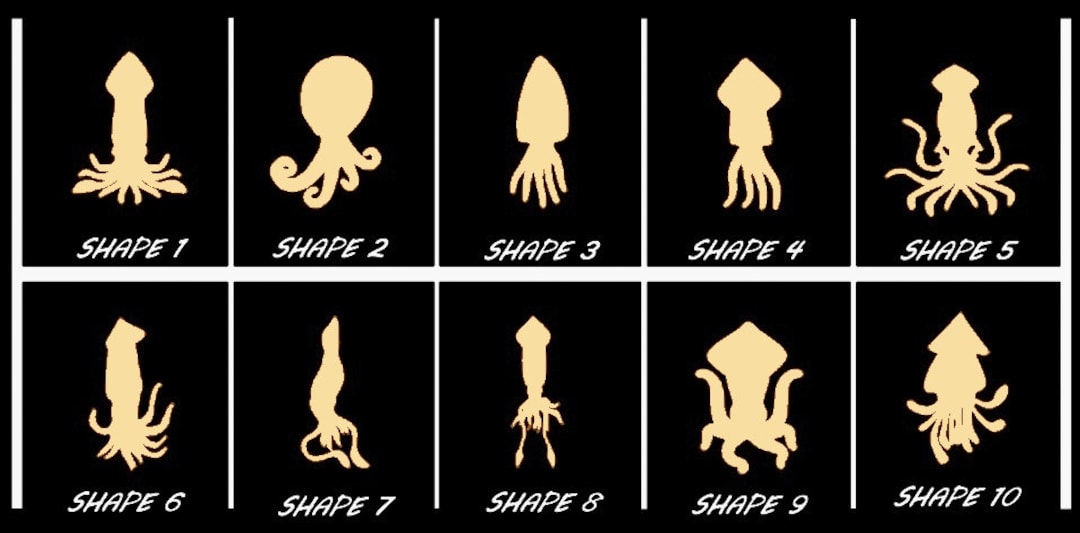 Smooth Laser Cut Squid Shape Set 1 - Unfinished Cutout - Many Sizes ...