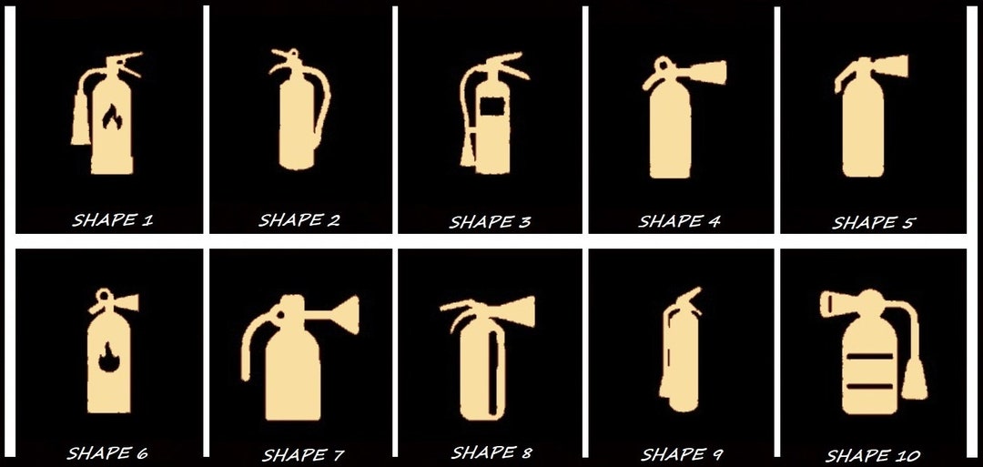 Smooth Laser Cut Fire Extinguisher Shape Set 1 Unfinished Cutout - Many ...