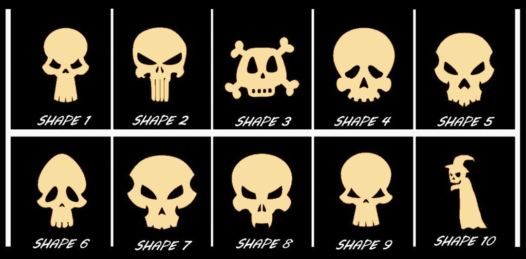 Smooth Laser Cut Skull Shape Set 7 - Unfinished Cutout - Many Sizes ...