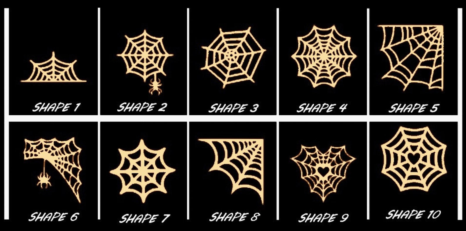 Smooth Laser Cut Spiderweb Shape Set 1 - Unfinished Cutout - Many Sizes ...