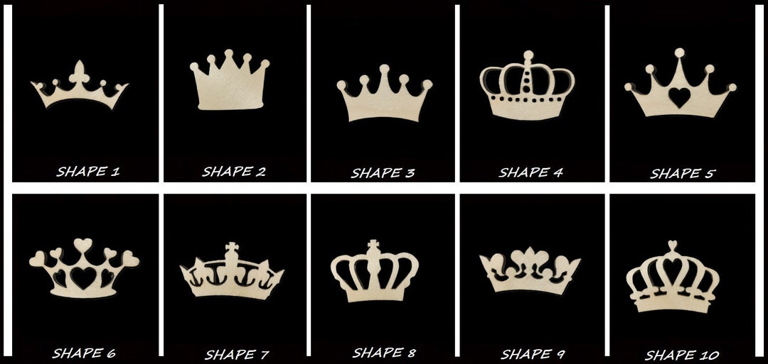 Smooth Laser Cut Crown Shape Set 1 - Unfinished Cutout - Many Sizes ...