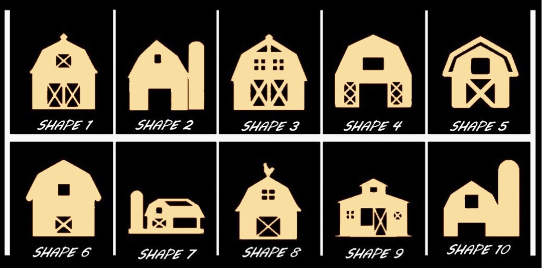Smooth Laser Cut Barn Shape Set 1 - Unfinished Cutout - Many Sizes ...
