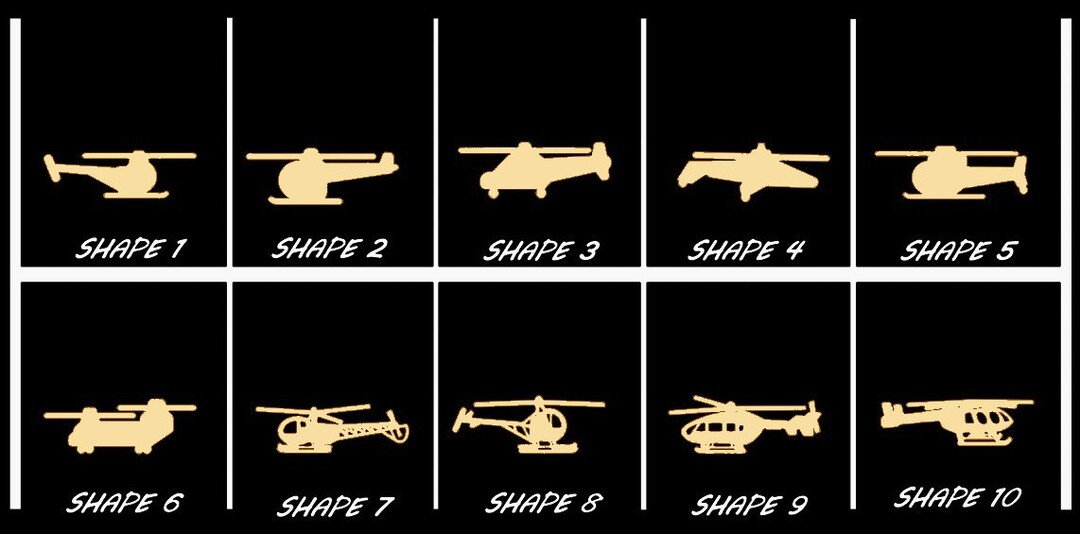 Smooth Laser Cut Helicopter Shape Unfinished Cutout Multiple Sizes ...