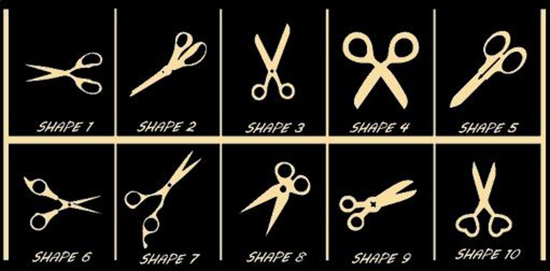 Smooth Laser Cut Scissors Shape Set 1 - Unfinished Cutout - Many Sizes ...