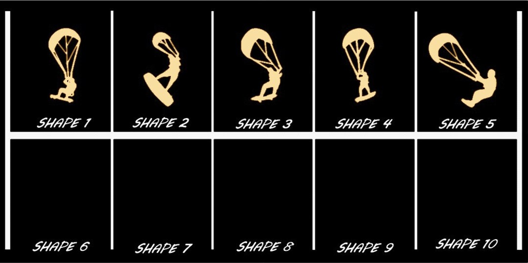 Smooth Laser Cut Kite Surfer Shape Set 1 - Unfinished Cutout - Many ...