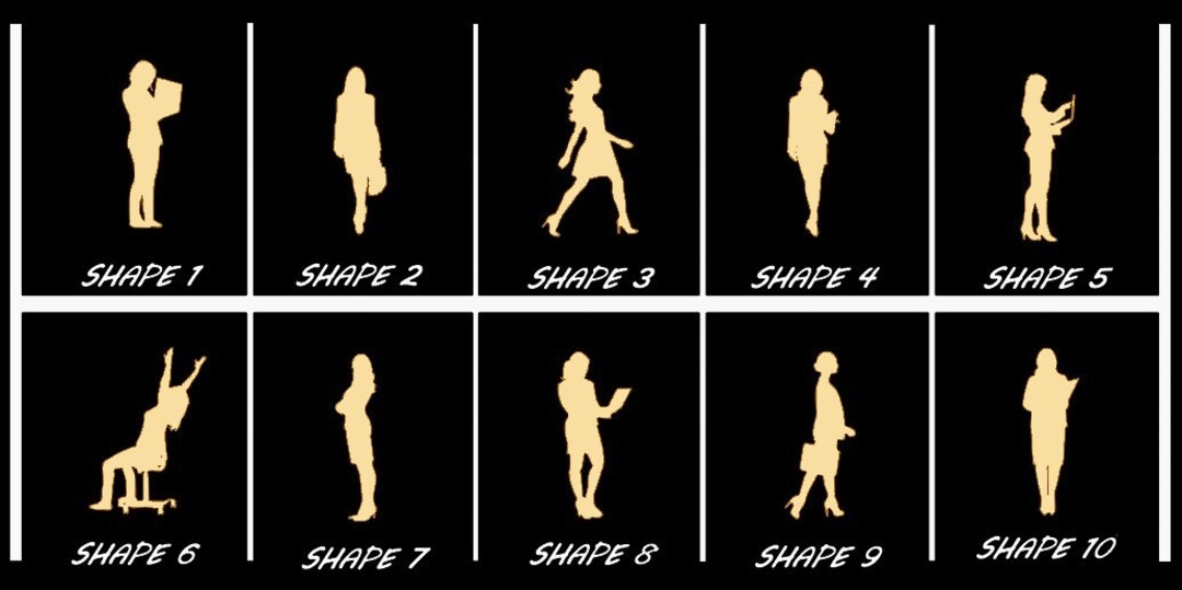 Smooth Laser Cut Business Women Shape Set 2 Unfinished Cutout Multiple ...