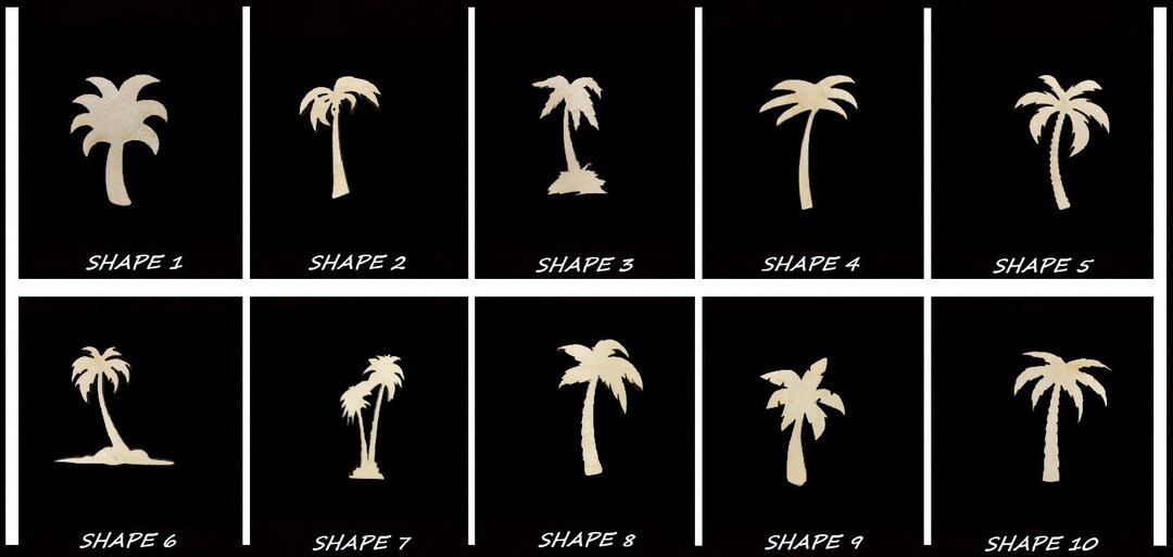Smooth Laser Cut Palm Tree Shape Set 1 - Unfinished Cutout - Many Sizes ...