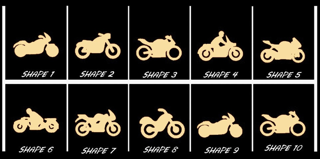 Smooth Laser Cut Motorcycle Shape Unfinished Cutout Multiple Sizes ...