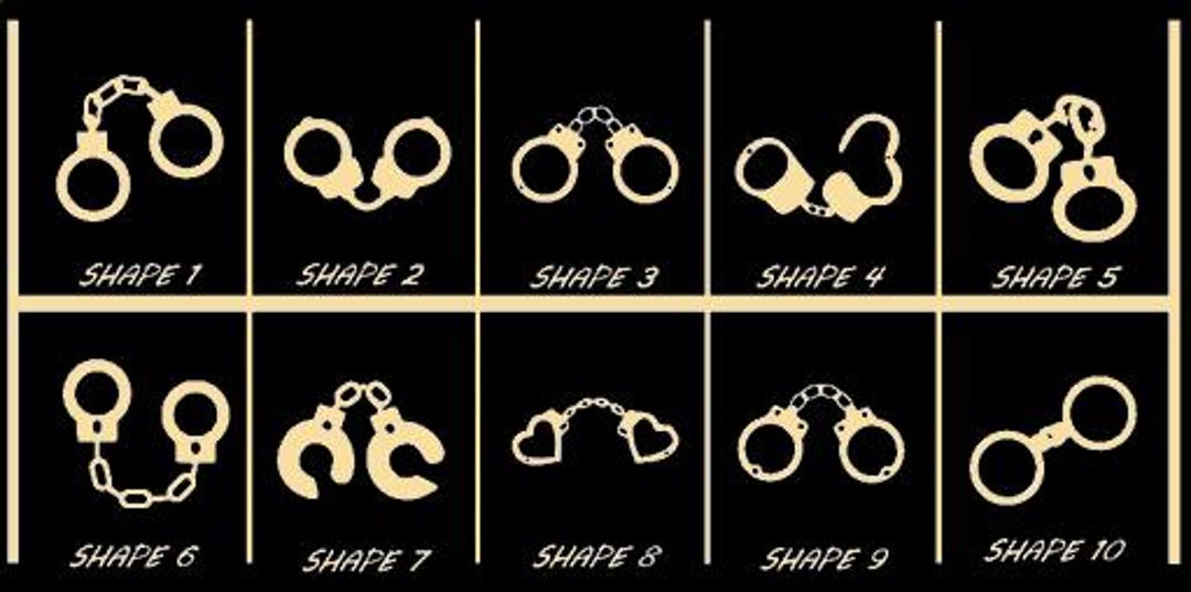 Smooth Laser Cut Handcuffs Shape Set 1 - Unfinished Cutout - Many Sizes ...