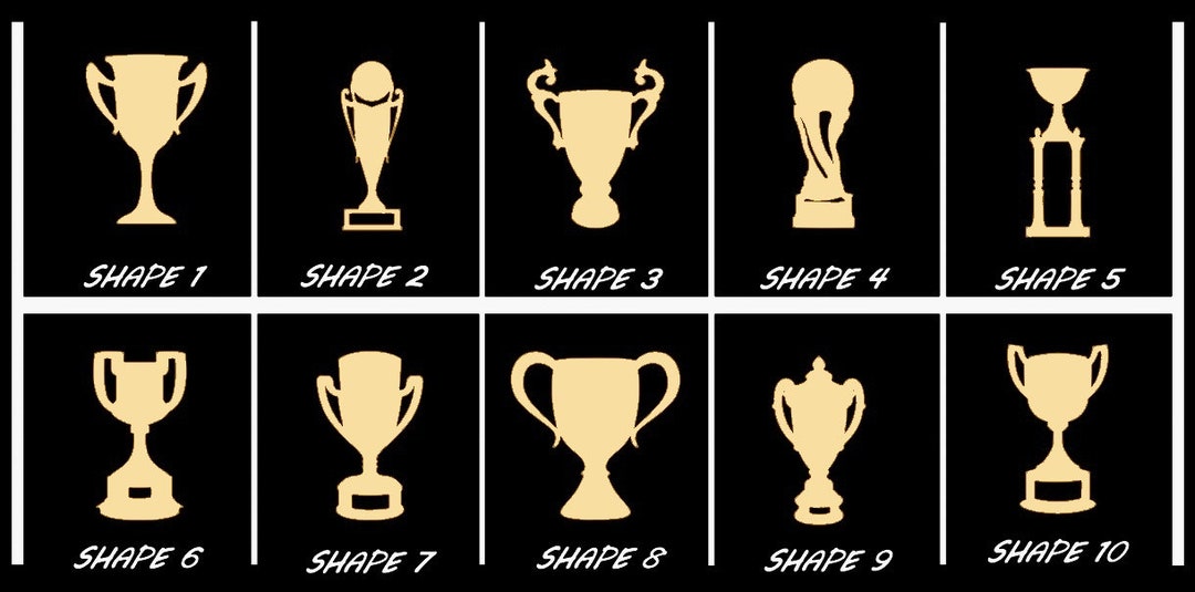 Smooth Laser Cut Trophies Shape Set 2 - Unfinished Cutout - Many Sizes ...