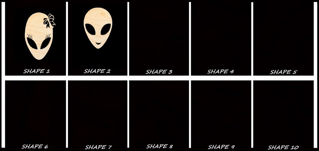 Smooth Laser Cut Alien Head Shape Unfinished Cutout - Etsy