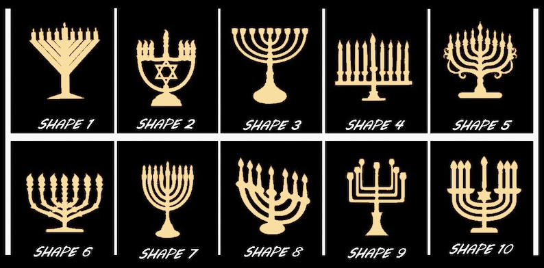 Smooth Laser Cut Menorah Shape Set 1 - Unfinished Cutout - Many Sizes ...