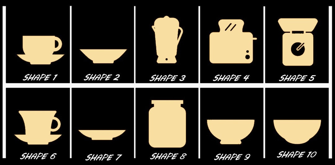 Smooth Laser Cut Kitchen Tools Shape Set 1 - Unfinished Cutout - Many ...