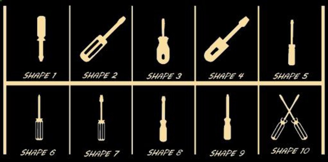 Smooth Laser Cut Screwdriver Shape Set 1 - Unfinished Cutout - Many ...