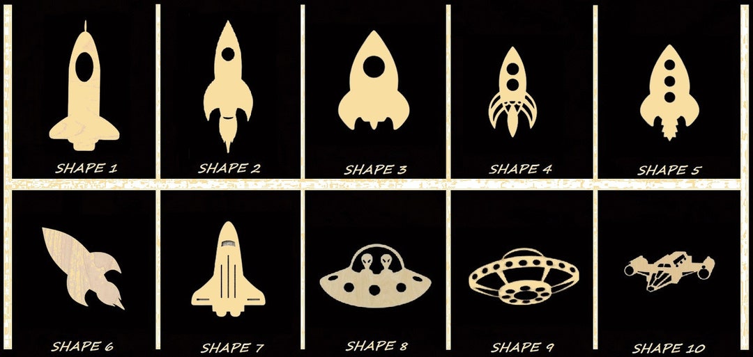 Smooth Laser Cut Spaceship Shape Unfinished Cutout Multiple Sizes ...