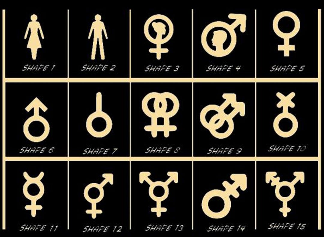 Smooth Laser Cut Gender Symbol Shape Set 1 - Unfinished Cutout - Many ...