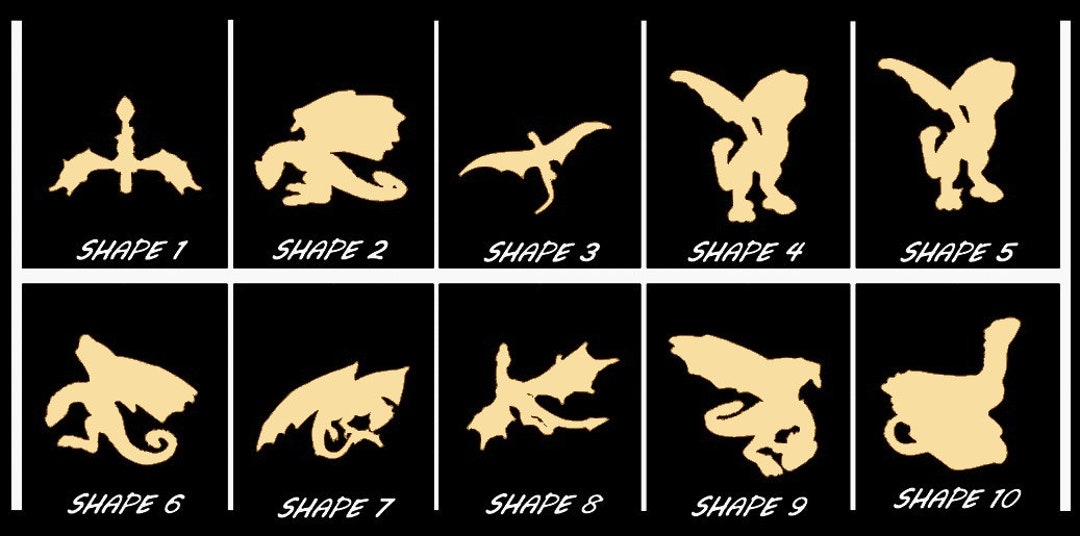 Smooth Laser Cut Dragon Shape Set 1 - Unfinished Cutout - Many Sizes ...
