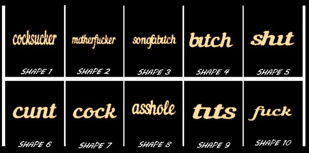Smooth Laser Cut Curse Words Shape Set 1 - Unfinished Cutout - Many ...