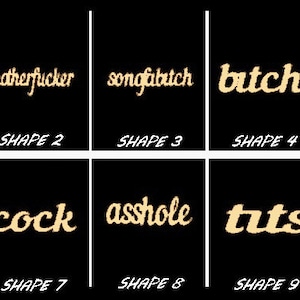 Smooth Laser Cut Curse Words Shape Set 1 - Unfinished Cutout - Many ...
