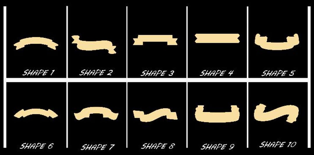 Smooth Laser Cut Banner Shape Set 1 - Unfinished Cutout - Many Sizes ...