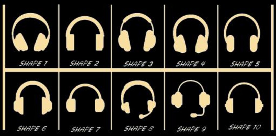 Smooth Laser Cut Headphone Shape Set 1 - Unfinished Cutout - Many Sizes ...