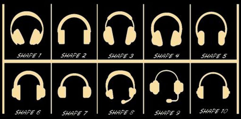Smooth Laser Cut Headphone Shape Set 1 - Unfinished Cutout - Many Sizes ...