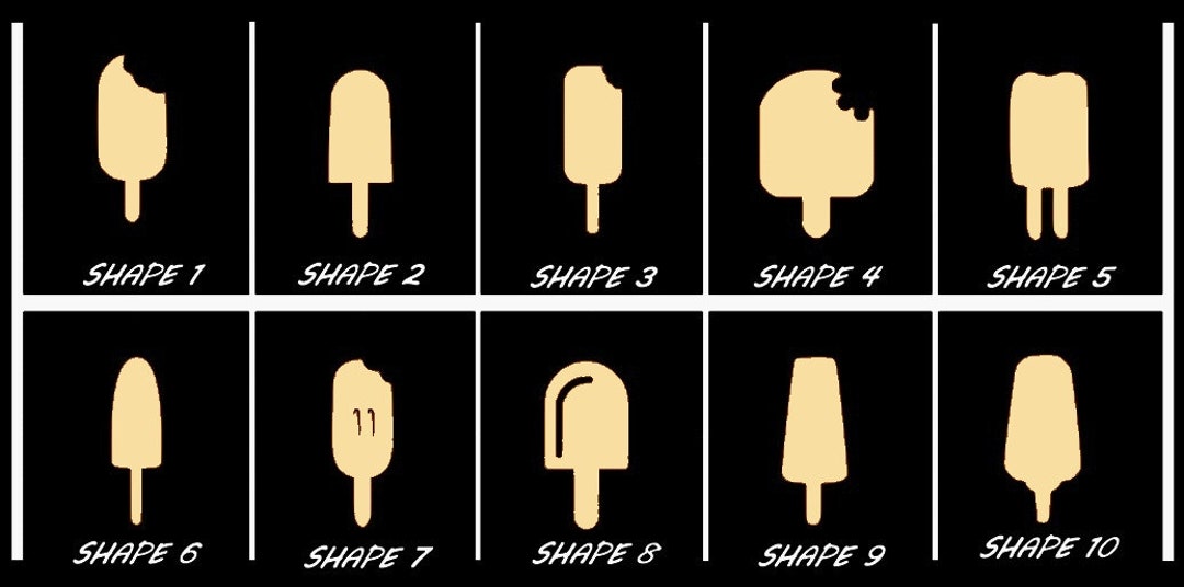 Smooth Laser Cut Popsicle Shape Unfinished Cutout Multiple Sizes ...