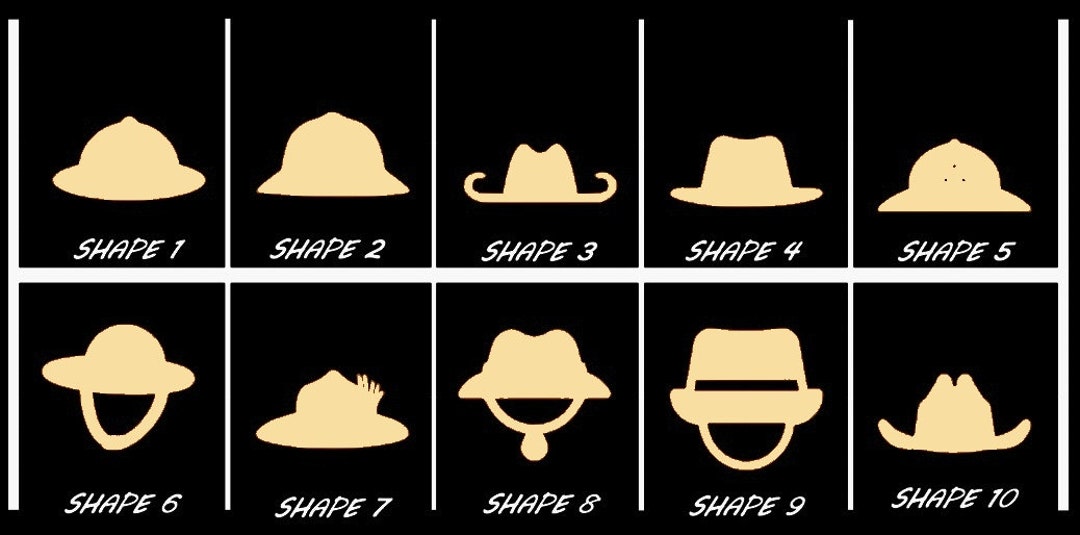 Smooth Laser Cut Safari Hat Shape Set 1 - Unfinished Cutout - Many ...