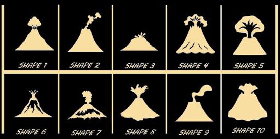 Smooth Laser Cut Volcano Shape Set 1 - Unfinished Cutout - Many Sizes ...
