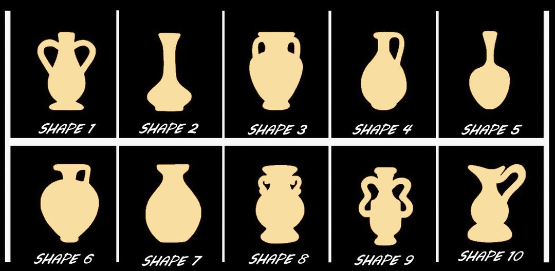 Smooth Laser Cut Vase Shape Set 1 - Unfinished Cutout - Many Sizes ...
