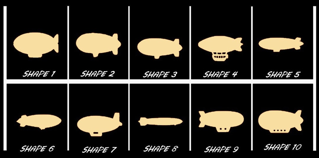Smooth Laser Cut Blimp Shape Unfinished Cutout Multiple Sizes, Styles ...