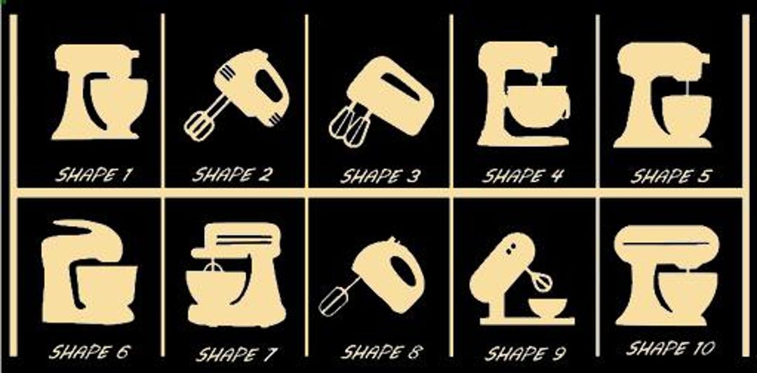 Smooth Laser Cut Mixer Shape Set 1 - Unfinished Cutout - Many Sizes and ...