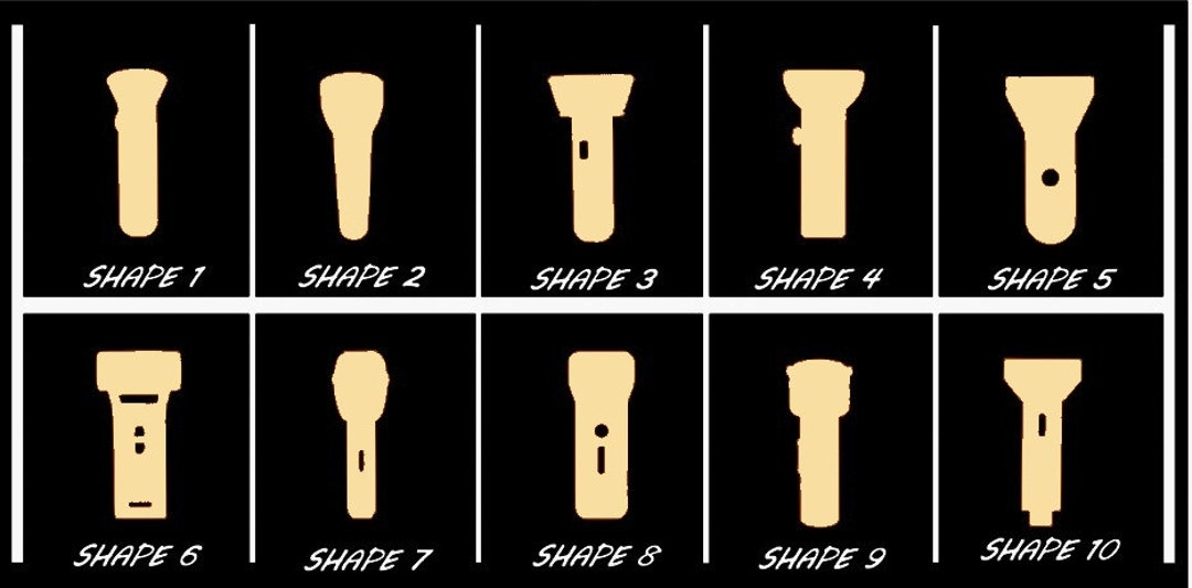 Smooth Laser Cut Flashlight Shape Unfinished Cutout Multiple Sizes ...