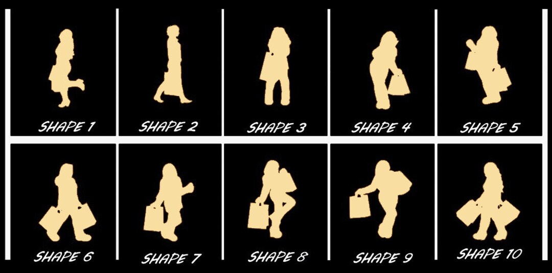 Smooth Laser Cut Shopping Woman Shape Set 1 - Unfinished Cutout - Many ...