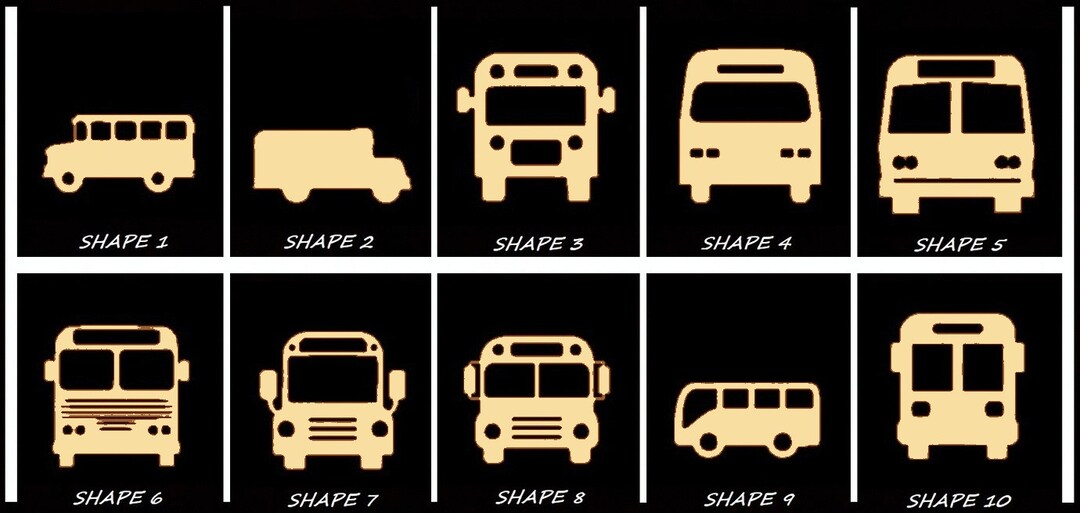 Smooth Laser Cut Bus Shape Unfinished Cutout Multiple Sizes, Styles ...