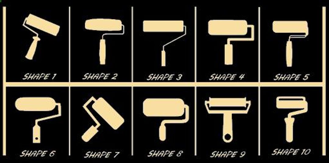 Smooth Laser Cut Paint Roller Shape Set 1 - Unfinished Cutout - Many ...