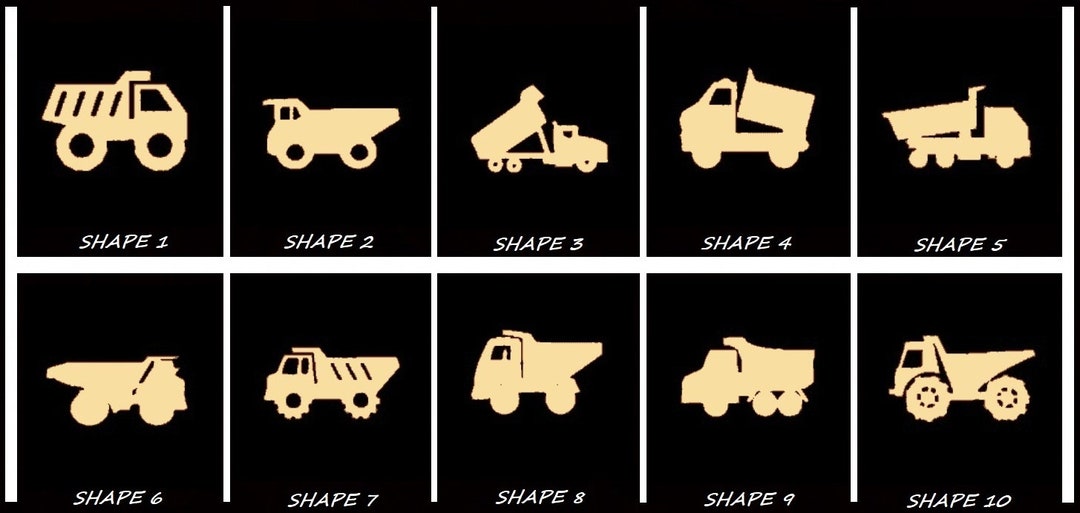 Smooth Laser Cut Dump Truck Shape Unfinished Cutout Multiple Sizes ...