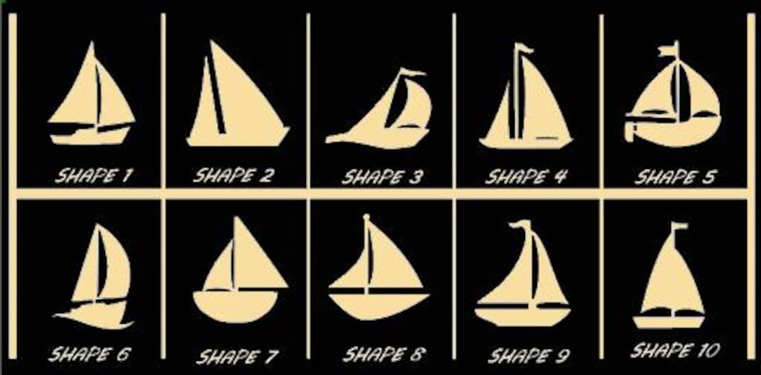 Smooth Laser Cut Sailboat Shape Set 1 - Unfinished Cutout - Many Sizes ...