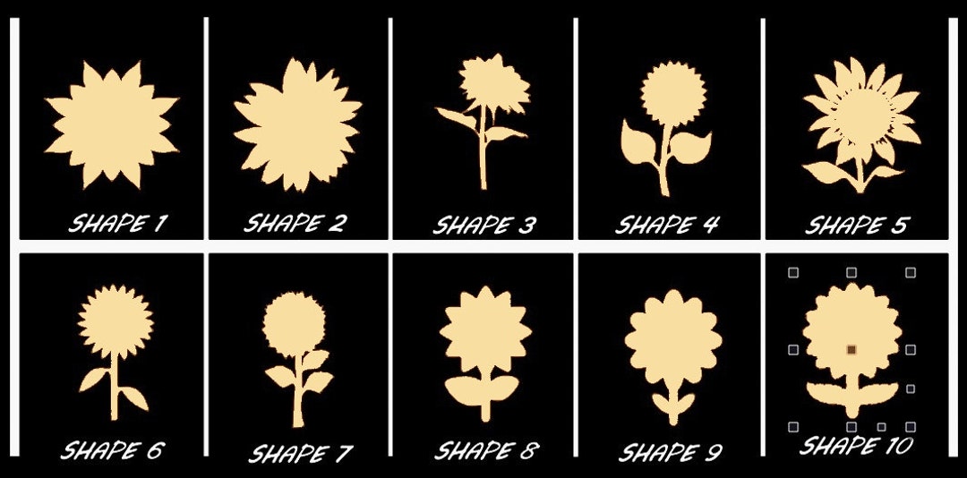 Smooth Laser Cut Sunflower Shape Unfinished Cutout Multiple Sizes ...