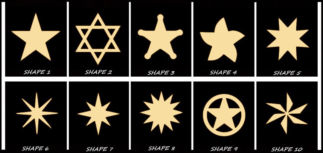 Smooth Laser Cut Star Shape Set 1 - Unfinished Cutout - Many Sizes ...